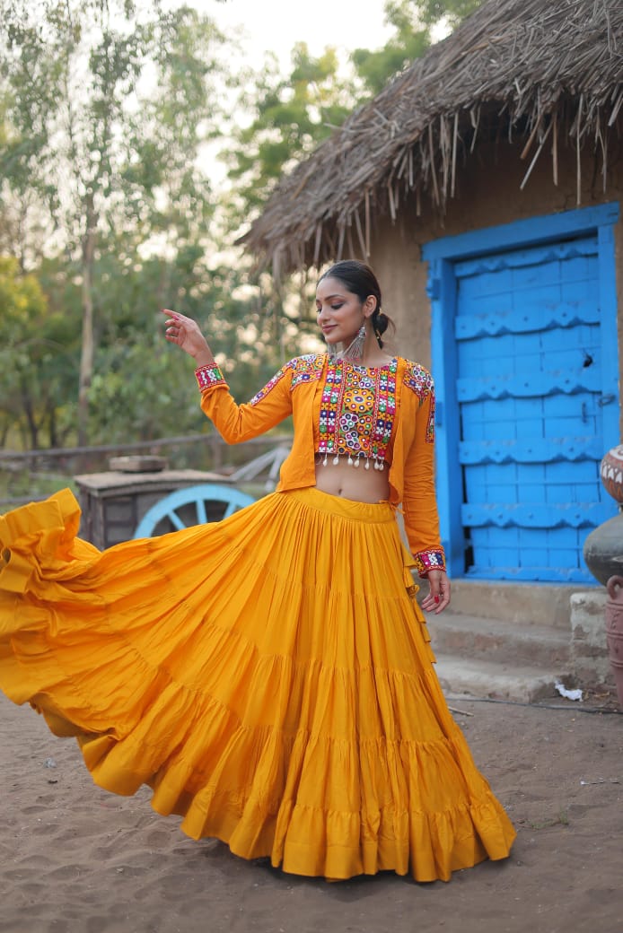 New Designer Navratri Chaniya Choli With Koti And Big Flair - Ethnic Suits