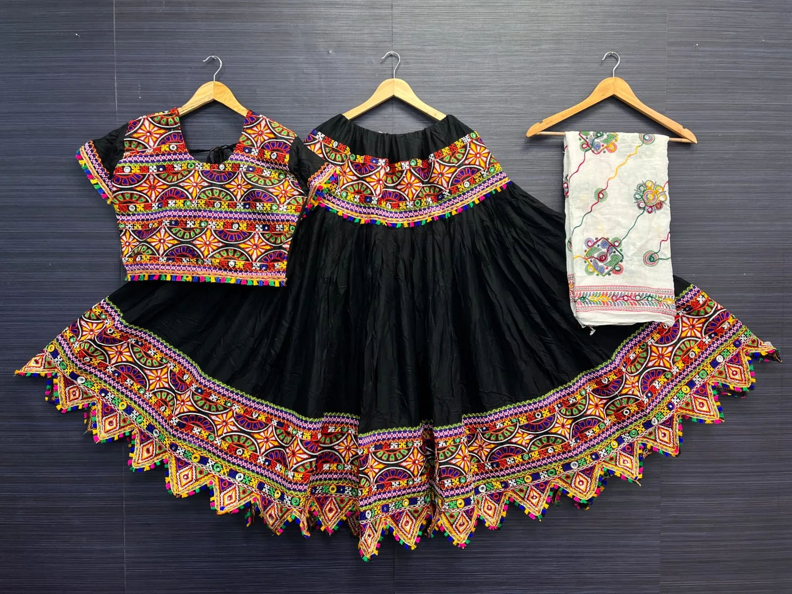 Navratri Traditional Border Work Chaniya Choli - Ethnic Suits