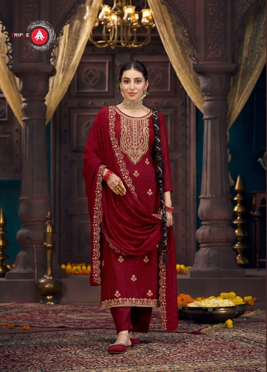 Wedding Wear Georgette Straight Ethnic Suit Triple A Xander - Ethnic Suits
