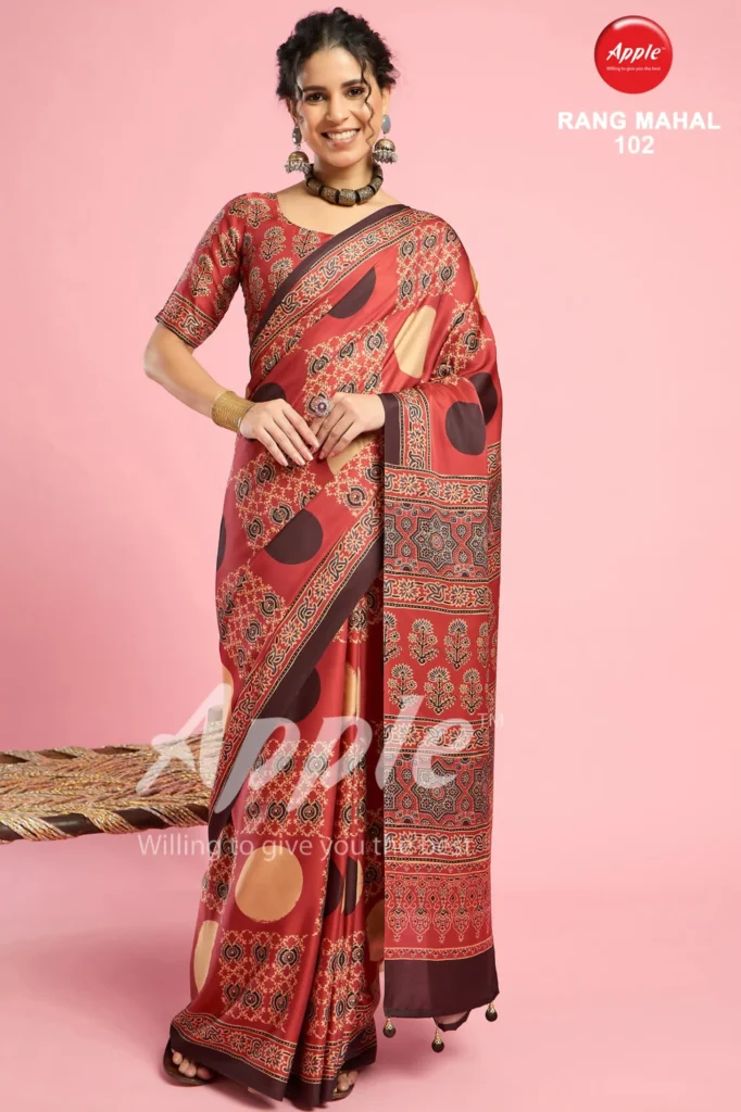 Apple Rang Mahal vol 1 Modal Satin Printed Ethnic Saree Wholesale ...