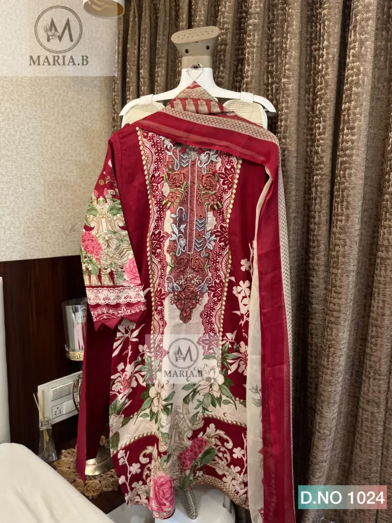 Cherry Red Patch work Pakistani Suit - Ethnic Suits