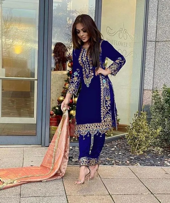 Winter Special Royal Blue Salwar - Ethnic Suits