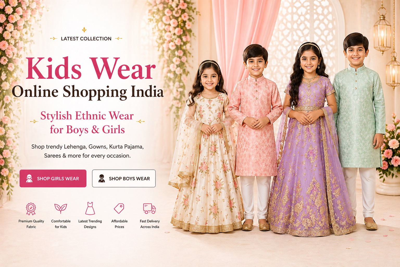 Kids Wear Online Shopping India | Girls Lehenga & Boys Kurta
